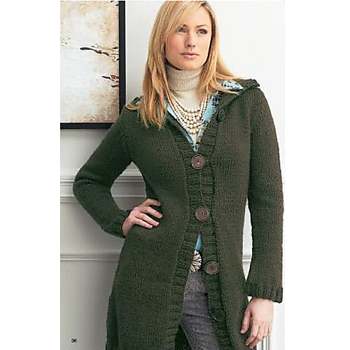 Ravelry: Long Cardigan with Flared Sleeves pattern by Patons