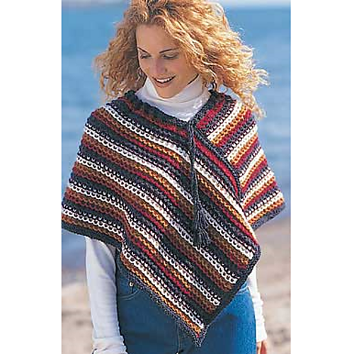 Ravelry: Easy Rustic Stripes Poncho pattern by Patons