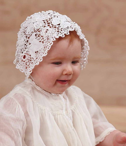 Ravelry: Christening Bonnet to Irish Crochet pattern by Máire Treanor