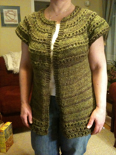 Ravelry: Grommet Eyelet Ridge Cardi Vest pattern by Ash Kearns