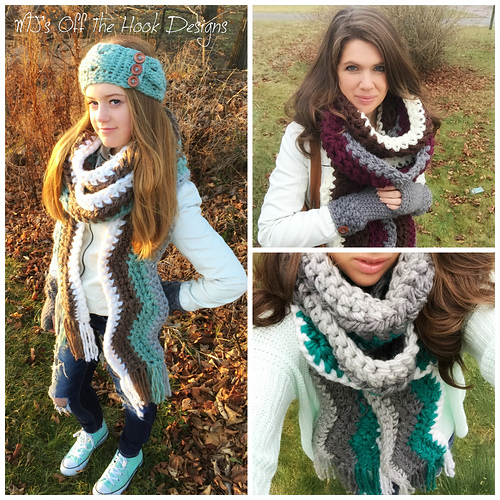 Ravelry: Bulky & Wavy Fringed Scarf pattern by MJ's Off The Hook Designs