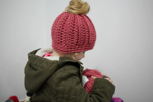 Ravelry: Bulky & Quick Messy Bun Toque pattern by MJ's Off The Hook Designs