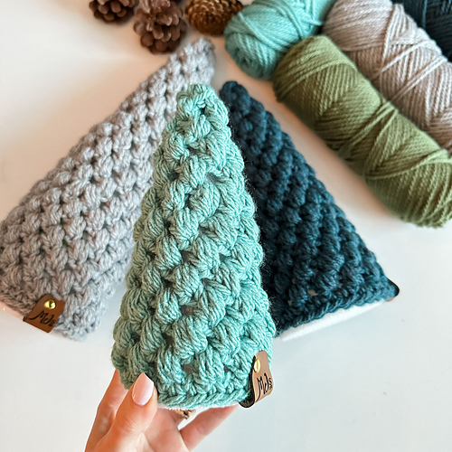Ravelry: Festive Puff Stitch Trees pattern by MJ's Off The Hook Designs