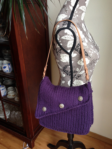 Ravelry: Knit-Look Asymmetrical Bag pattern by Jennifer Renaud
