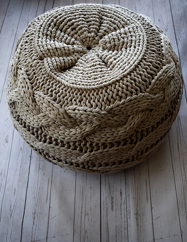 Ravelry: Cable Knit Footstool pattern by Erin Black