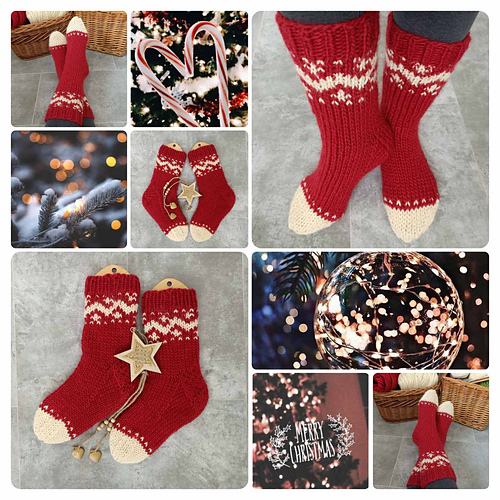 Ravelry: Christmas socks pattern by Natalie Totska