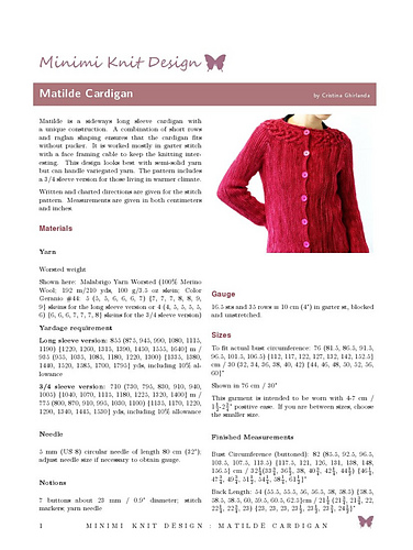 Ravelry: Matilde Cardigan pattern by Minimi Knit Design