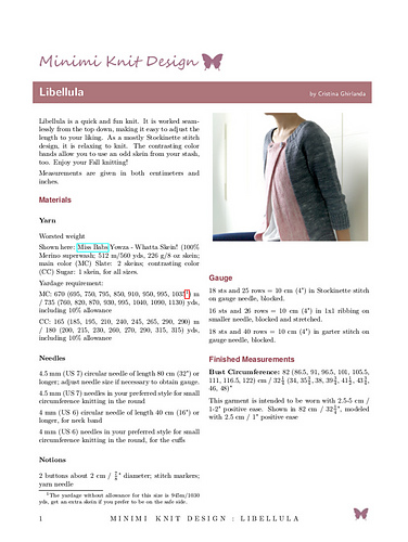 Ravelry: Libellula pattern by Minimi Knit Design