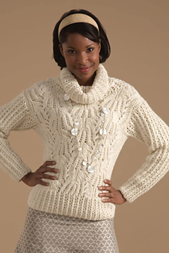 Ravelry: Lace Cowl Pullover/Frosty Lace Pullover pattern by Gayle Bunn