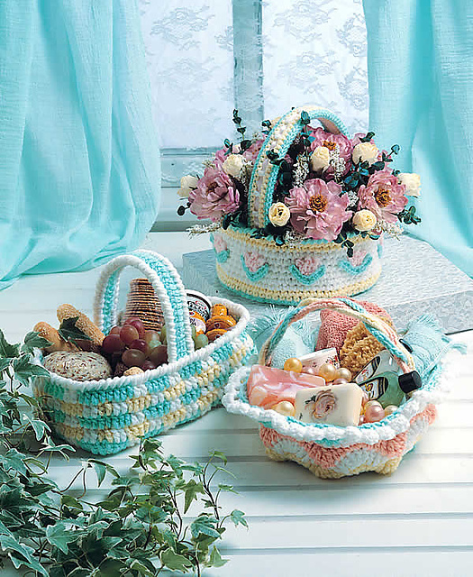 Ravelry: Pastel Gift Baskets: Checkered Basket pattern by Kathy Wigington