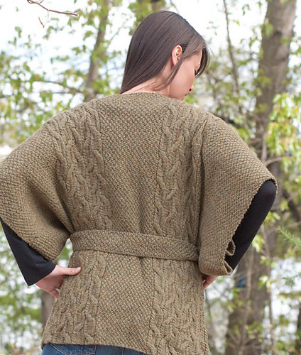 Ravelry: Belted Contemporary Cabled Jacket pattern by Melissa Leapman