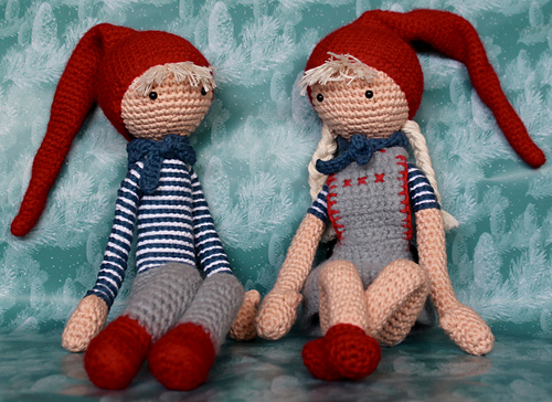 Ravelry: Christmas Elf (Nisse) Boy and Girl pattern by Jo Blair