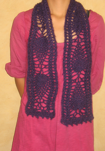 Ravelry: pineapple crochet muffler pattern by Tomoe Shimoyama (下山伴枝)