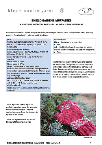 Ravelry: Shieldmaidens muffatees pattern by bunnymuff - Mona Zillah