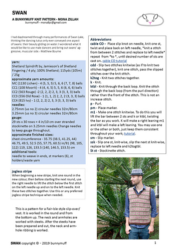 Ravelry: swan slip-over pattern by bunnymuff - Mona Zillah