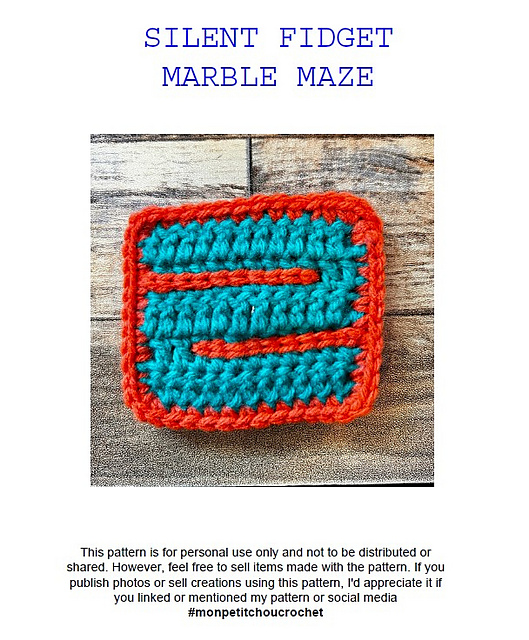 Ravelry: Silent Fidget Marble Maze pattern by Victoria Kassab