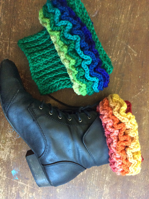 Ravelry: Ruffled Boot Cuffs pattern by Kitty Adventures