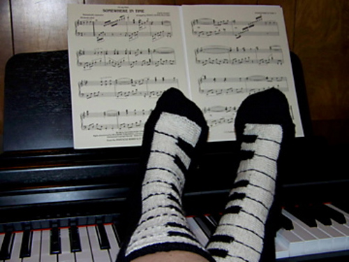 Ravelry: Pianissimo Keyboard Socks pattern by Lori Torrance