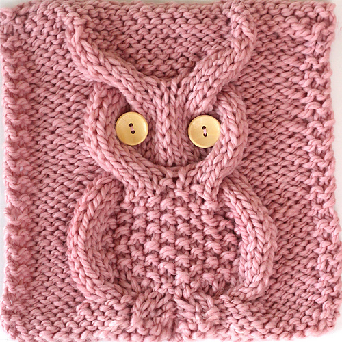 Ravelry: Owl Cable Square pattern by Kristen McDonnell