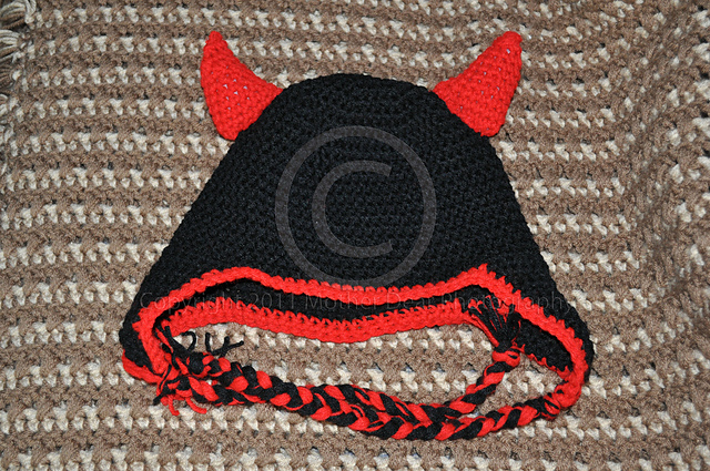Ravelry: Sweet Little Devil Earflap Hat pattern by Rylie Hansen