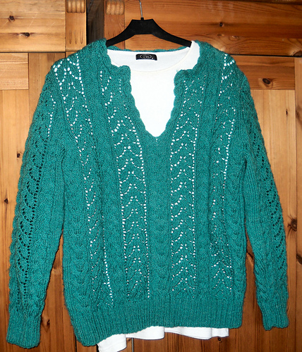 Ravelry: Cable and Leaf Lace Jumper pattern by Fiona Morris