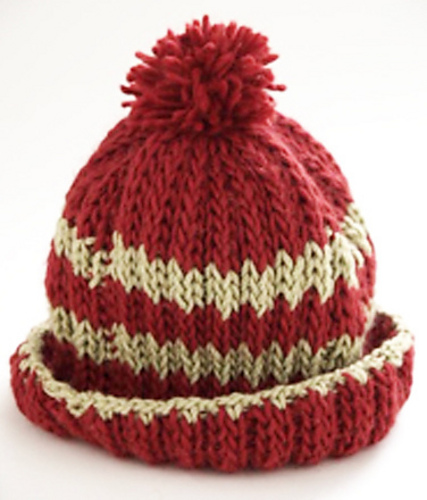 Ravelry: Stripe Hat in Rib Stitch pattern by Authentic Knitting Board