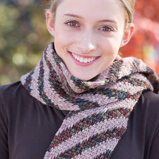Ravelry: Diagonal Stripe Scarf pattern by Authentic Knitting Board