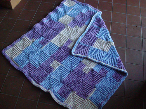 Ravelry: Continuous Mitered Square Blanket pattern by Kara Gunza