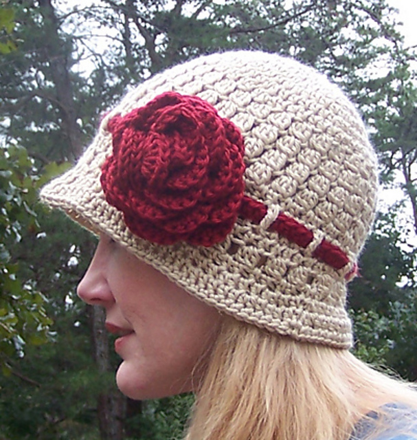 Ravelry: Rose Cloche with Band pattern by PD Designs