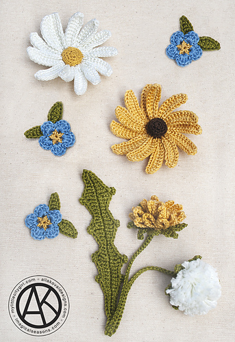 Ravelry: Meadow Flowers Appliqués pattern by Alla Koval