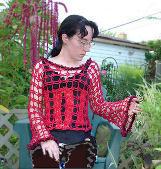 Ravelry: Sexy Openwork Crochet Peasant Top pattern by Shanelle Saylors-Long