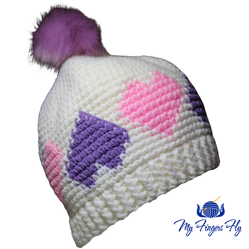 Ravelry: Topsy Turvy Hearts Beanie pattern by Lisa Ferrel