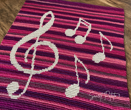 Ravelry: Music Note Blanket pattern by Sweet Potato 3