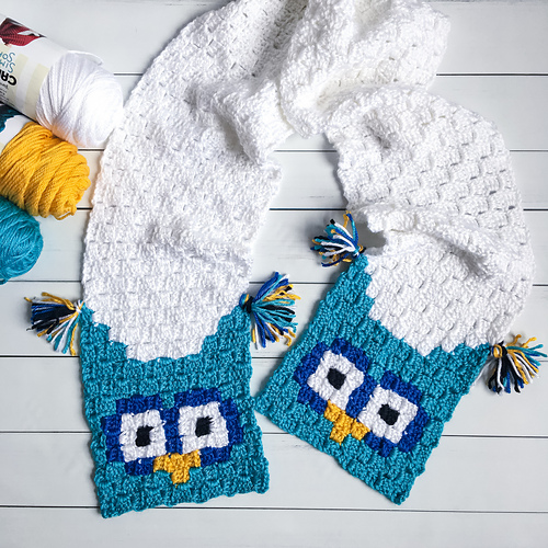Ravelry: Owl C2C Scarf pattern by Tonya Bush