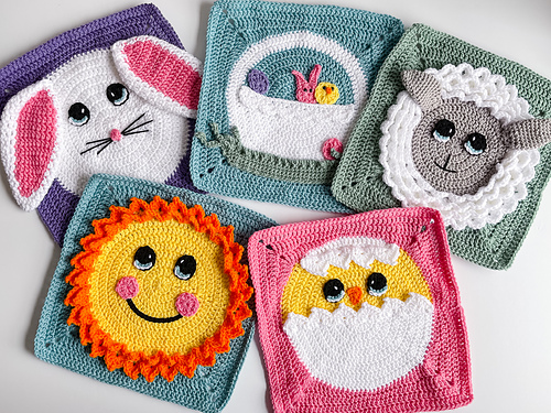Ravelry: Easter Squares Blanket pattern by Tonya Bush