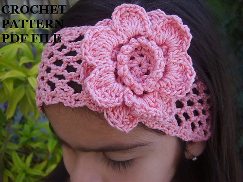 Ravelry: SUMMER MESH HEADBAND AND FLOWER pattern by nany escobedo
