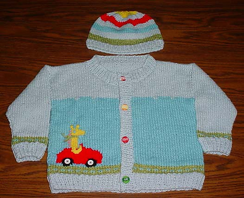 Ravelry: Giraffe Cardigan and Hat pattern by Amy Bahrt