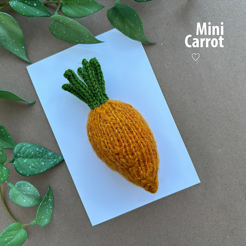 Ravelry: Knitted mini carrot pattern by Natalya Savchenkova