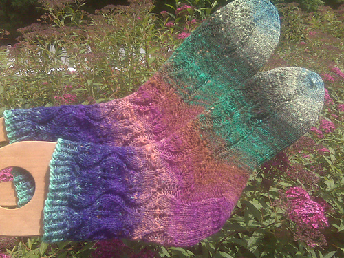 Ravelry: Leaf Lace Socks pattern by Judy Sumner