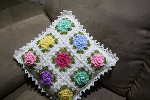 Ravelry: Granny Rose Pillow pattern by Apple Blossom Dreams