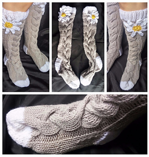 Ravelry: Knee high daisy socks pattern by Lady Loves Crafts