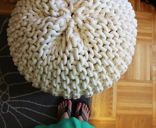 Ravelry: Giant knit rope pouf pattern by Cara Corey