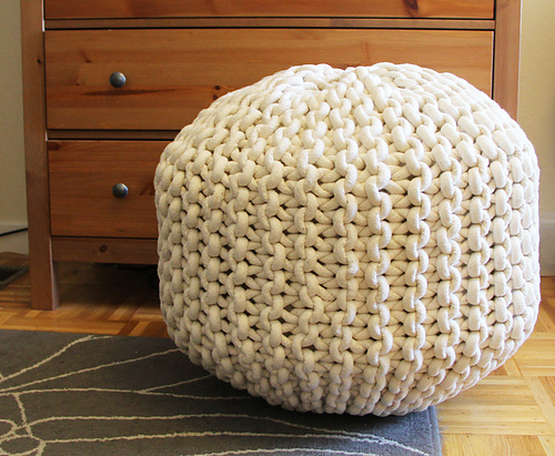 Ravelry: Giant knit rope pouf pattern by Cara Corey