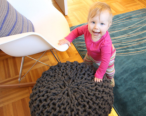 Ravelry: Wool rope pouf pattern by Cara Corey