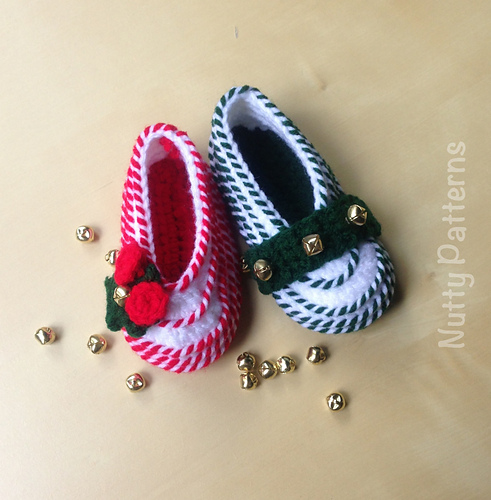 Ravelry: Candy Cane Shoes for Christmas pattern by Bina Alper