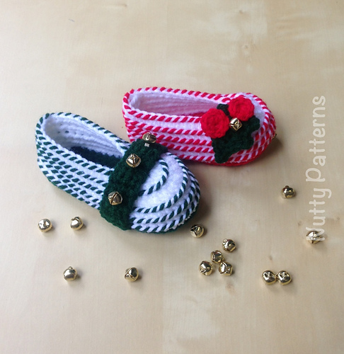 Ravelry: Candy Cane Shoes for Christmas pattern by Bina Alper