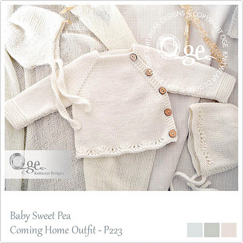 Ravelry: Baby Sweet Pea Set - P223 pattern by OGE Knitwear Designs