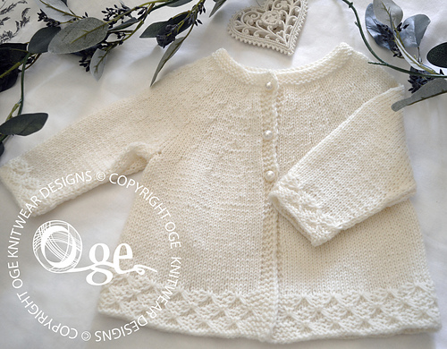 Ravelry: Angelus Cardigan & Hat – P190 pattern by OGE Knitwear Designs