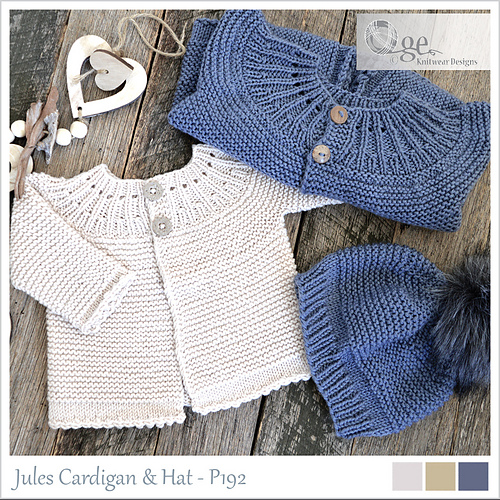 Ravelry: Jules Cardigan and Hat pattern by OGE Knitwear Designs