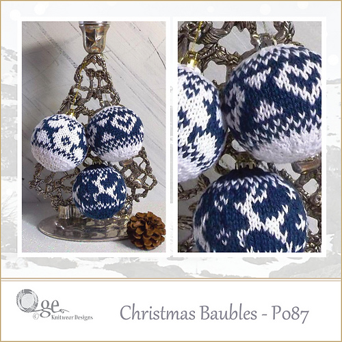 Ravelry: Christmas Baubles - P087 pattern by OGE Knitwear Designs